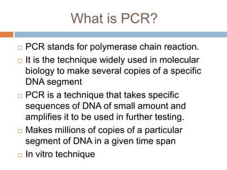 PCR presentation | PPTX