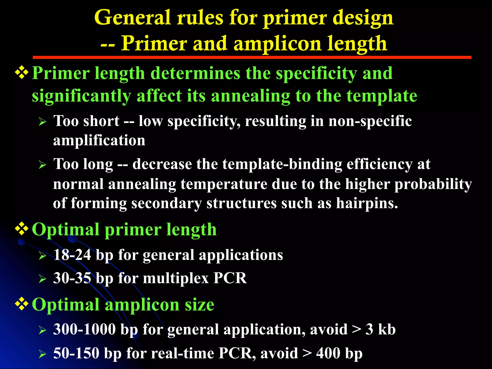 Pcr primer design | PDF | Chemistry | Science
