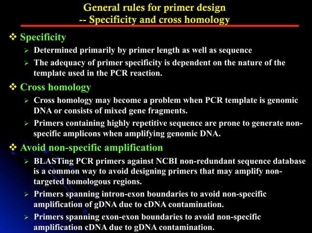 Pcr primer design | PDF | Chemistry | Science