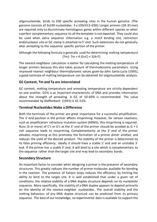 PCR Primer Designing | DOCX | Chemistry | Science