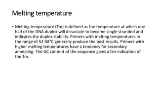 Pcr primer design | PPTX