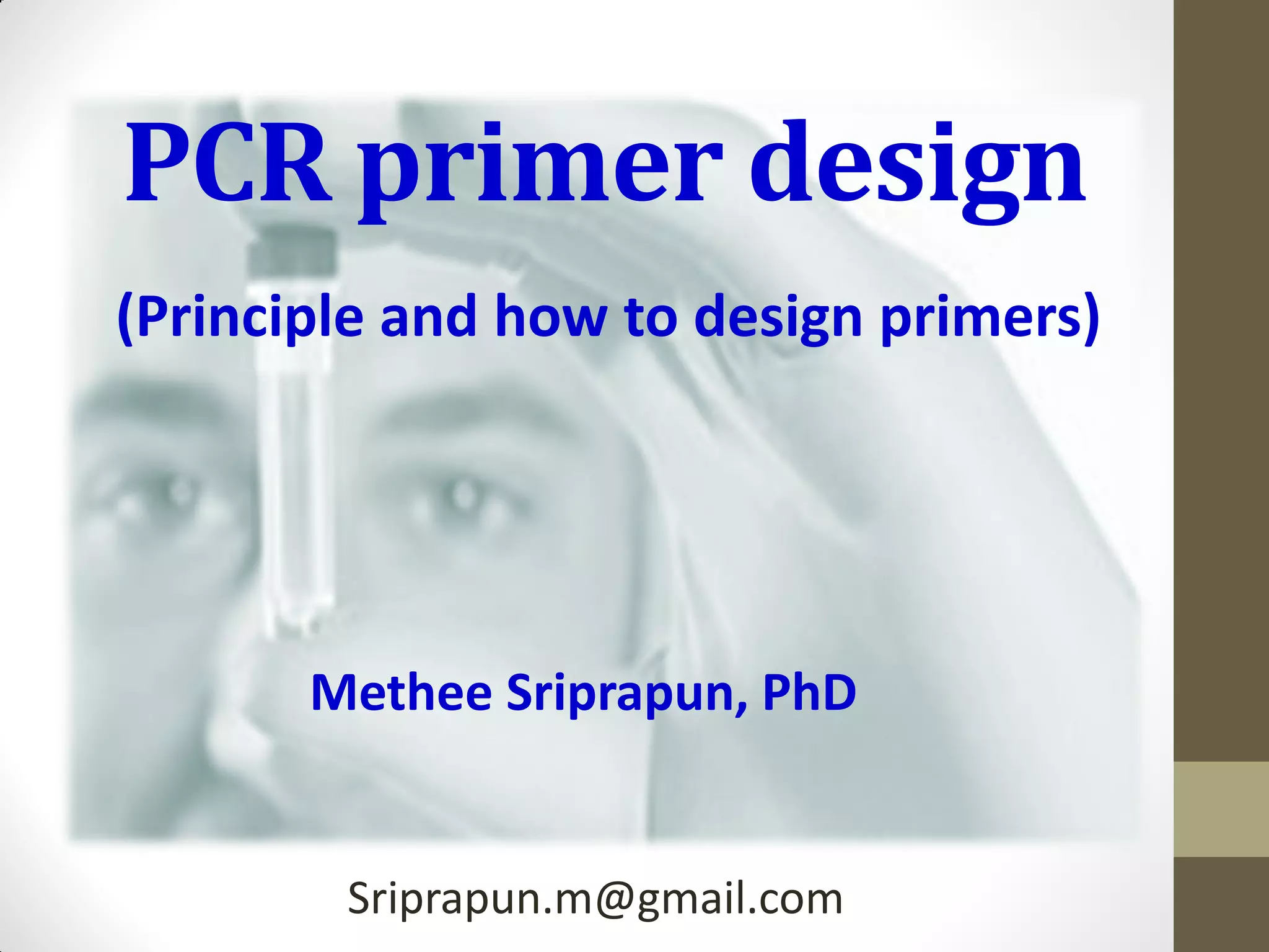 PCR primer design | PDF