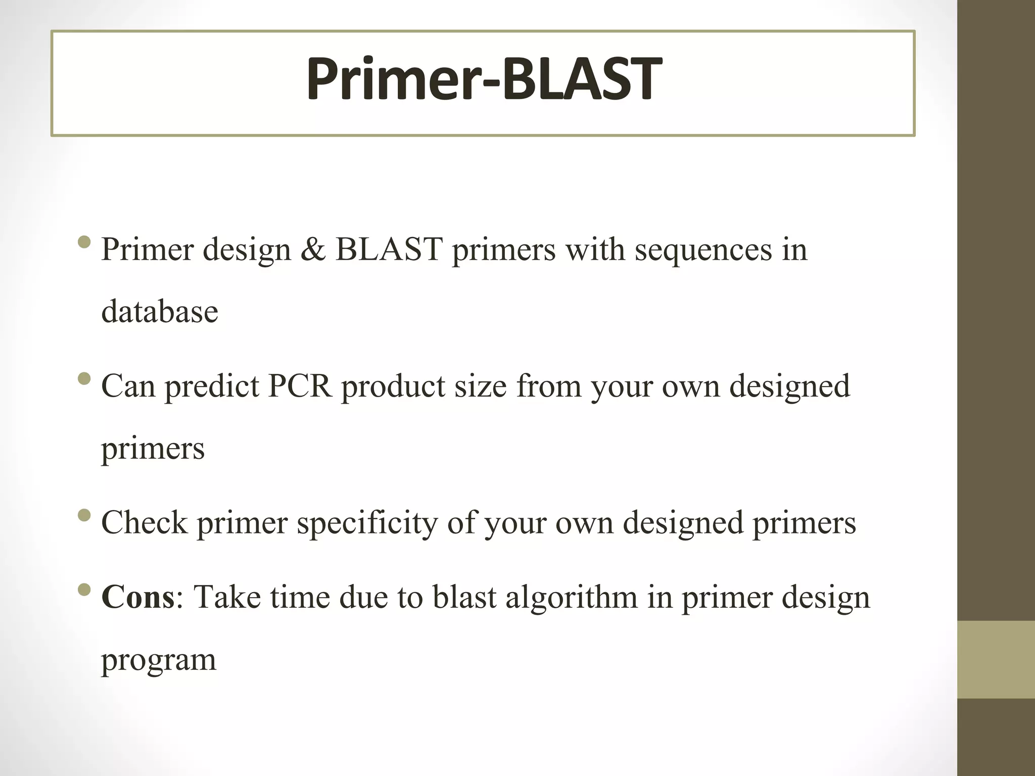 Pcr primer design english version | PDF