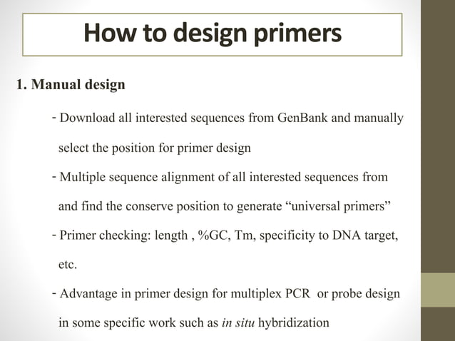 Pcr primer design english version | PDF