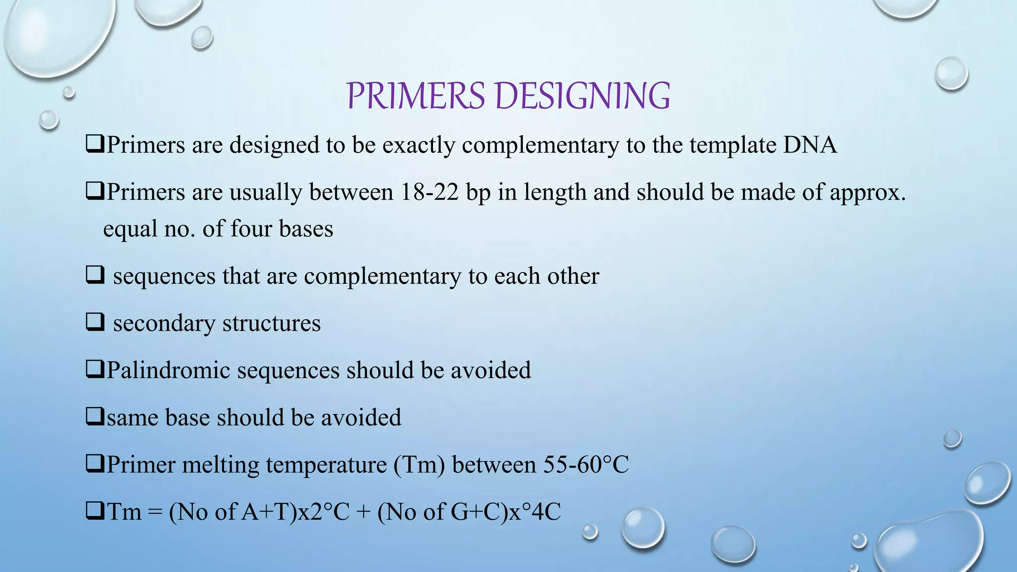 Pcr & primer designing | PPTX