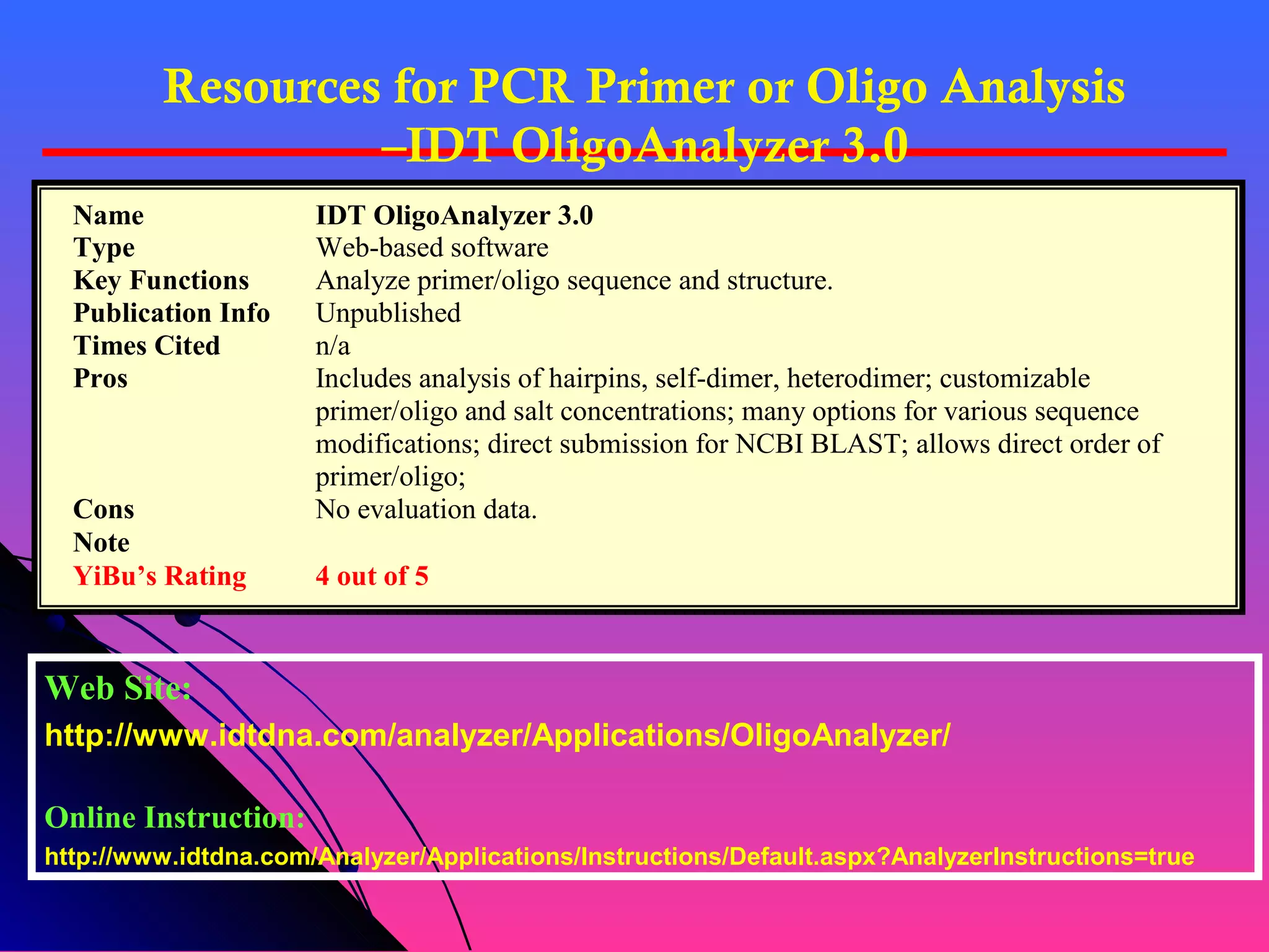 PCR DNA PRIMER | PPT