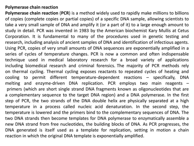 Polymerase chain reaction andRestriction fragment length polymorphism ...