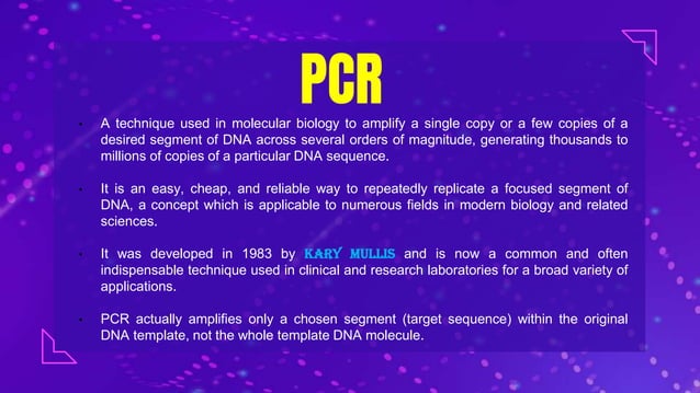 PCR - Polymerase Chain Reaction | PPTX