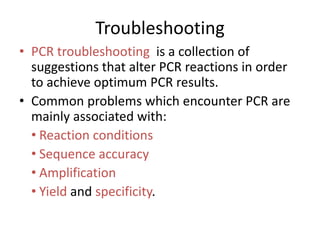 Pcr troubleshooting presentation | PPTX | Chemistry | Science