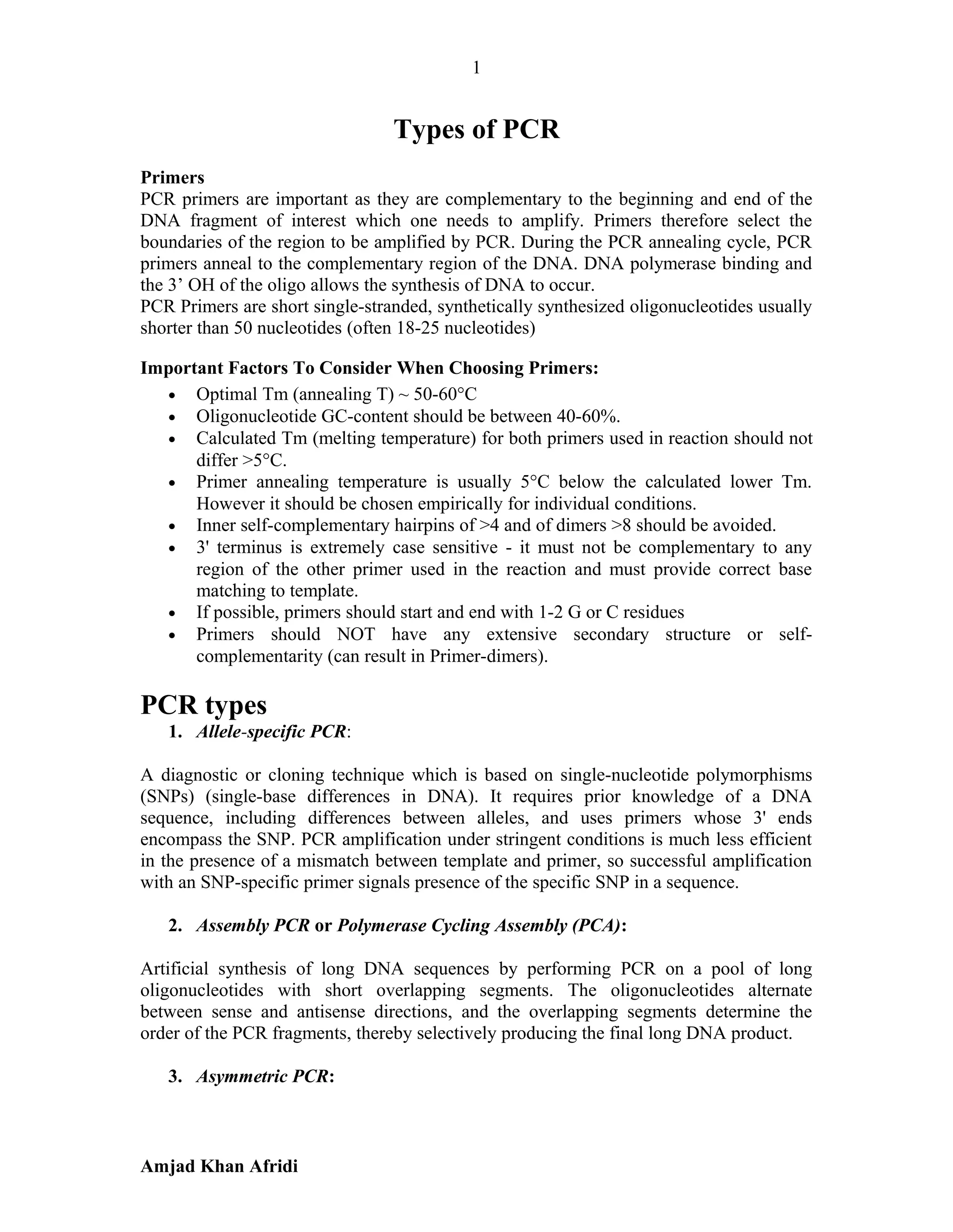 PCR and Its Types | DOC