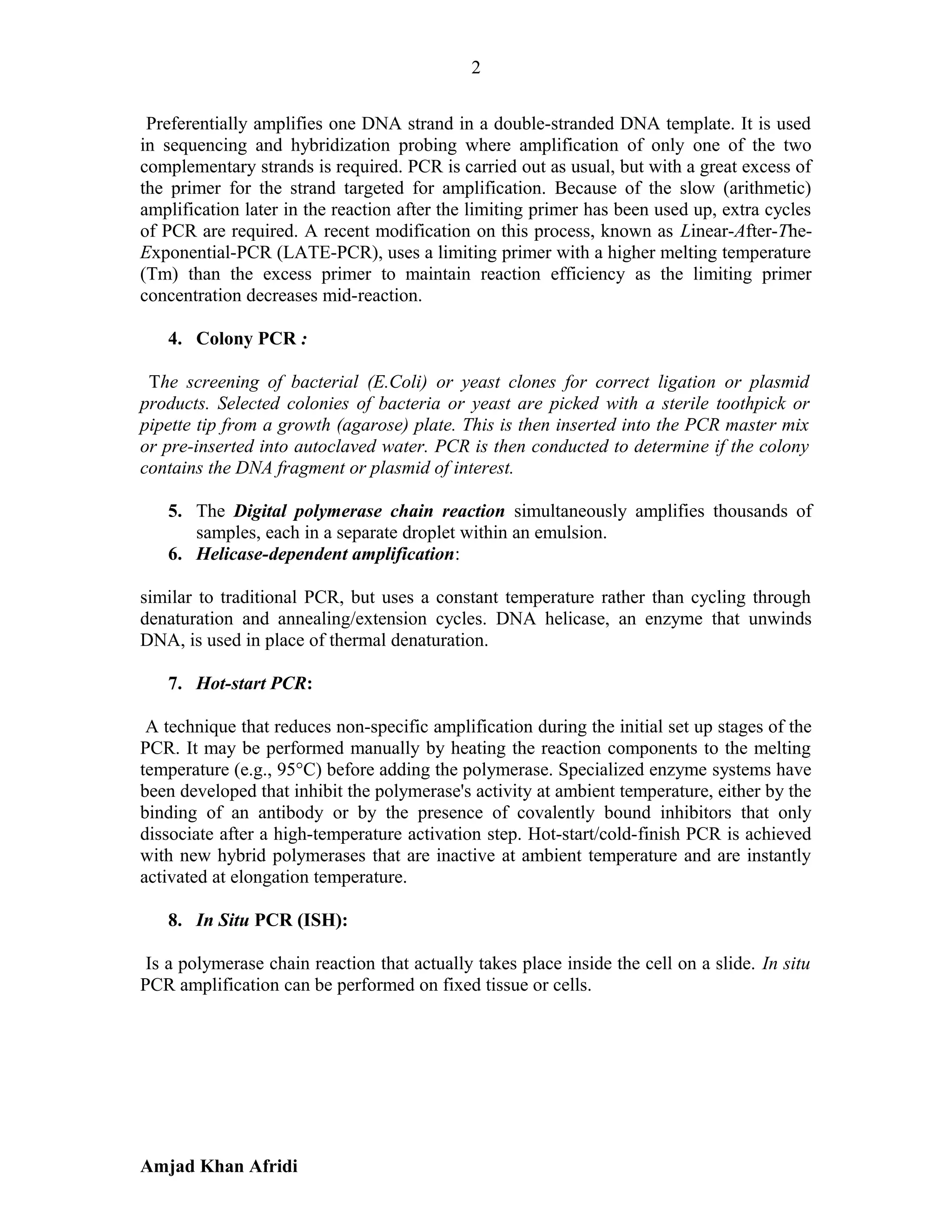 PCR and Its Types | DOC