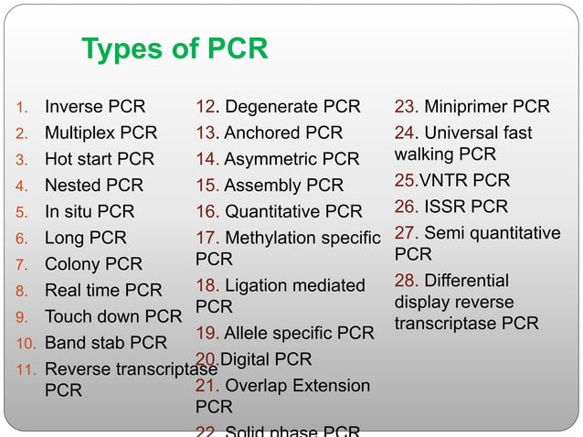 PCR types.pdf | Chemistry | Science