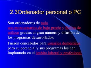 presentacion de los tipos de computadoras | ODP