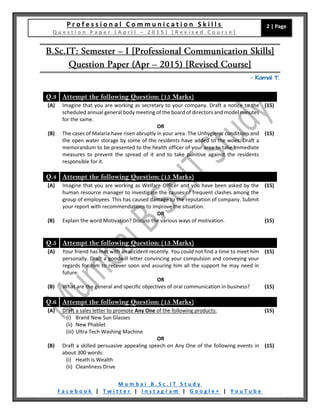 [Question Paper] Professional Communication Skills (Revised Course ...