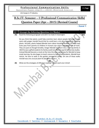 [Question Paper] Professional Communication Skills (Revised Course ...