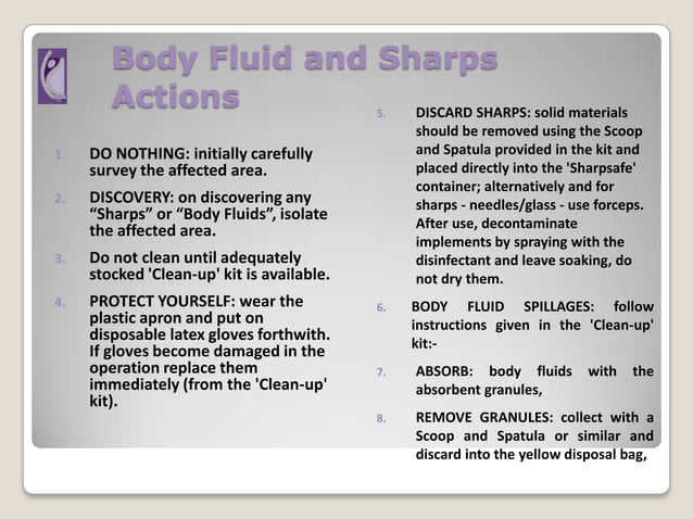 109 Clean & Dispose of Body Fluids & Hazardous Items | PPT