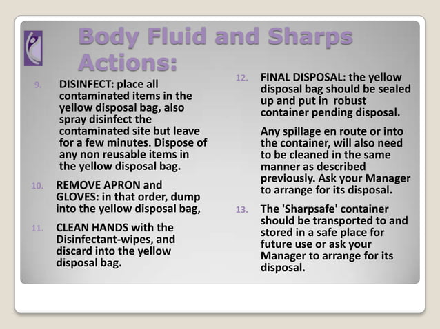 109 Clean & Dispose of Body Fluids & Hazardous Items | PPT