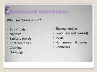 109 Clean & Dispose of Body Fluids & Hazardous Items | PPTX