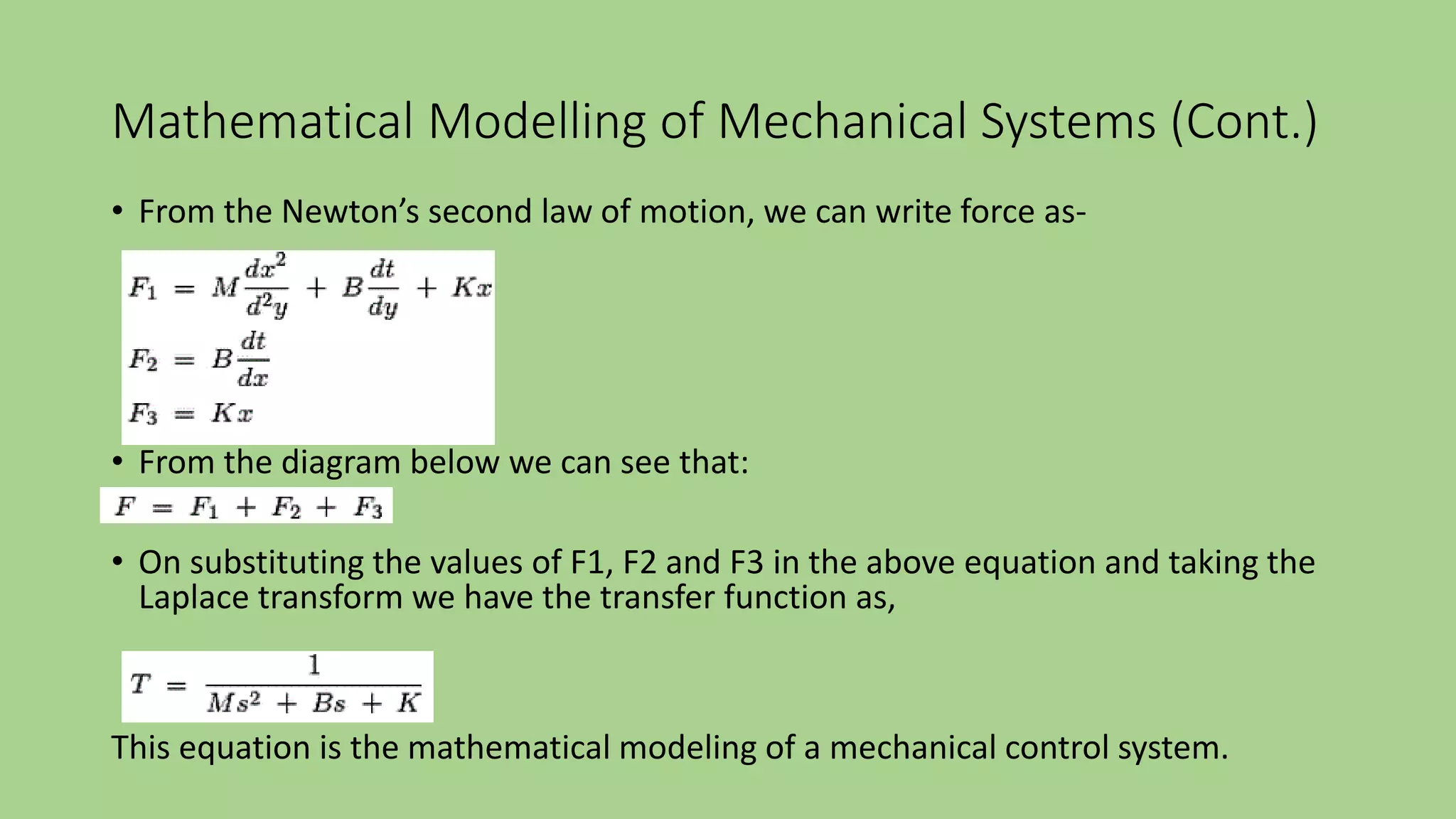 Mathematical Modelling of Control Systems | PPTX