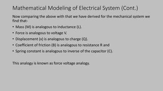 Mathematical Modelling of Control Systems | PPTX