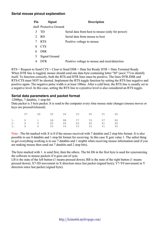 Pc Serial Port Rs 232 De9 Pinout | PDF