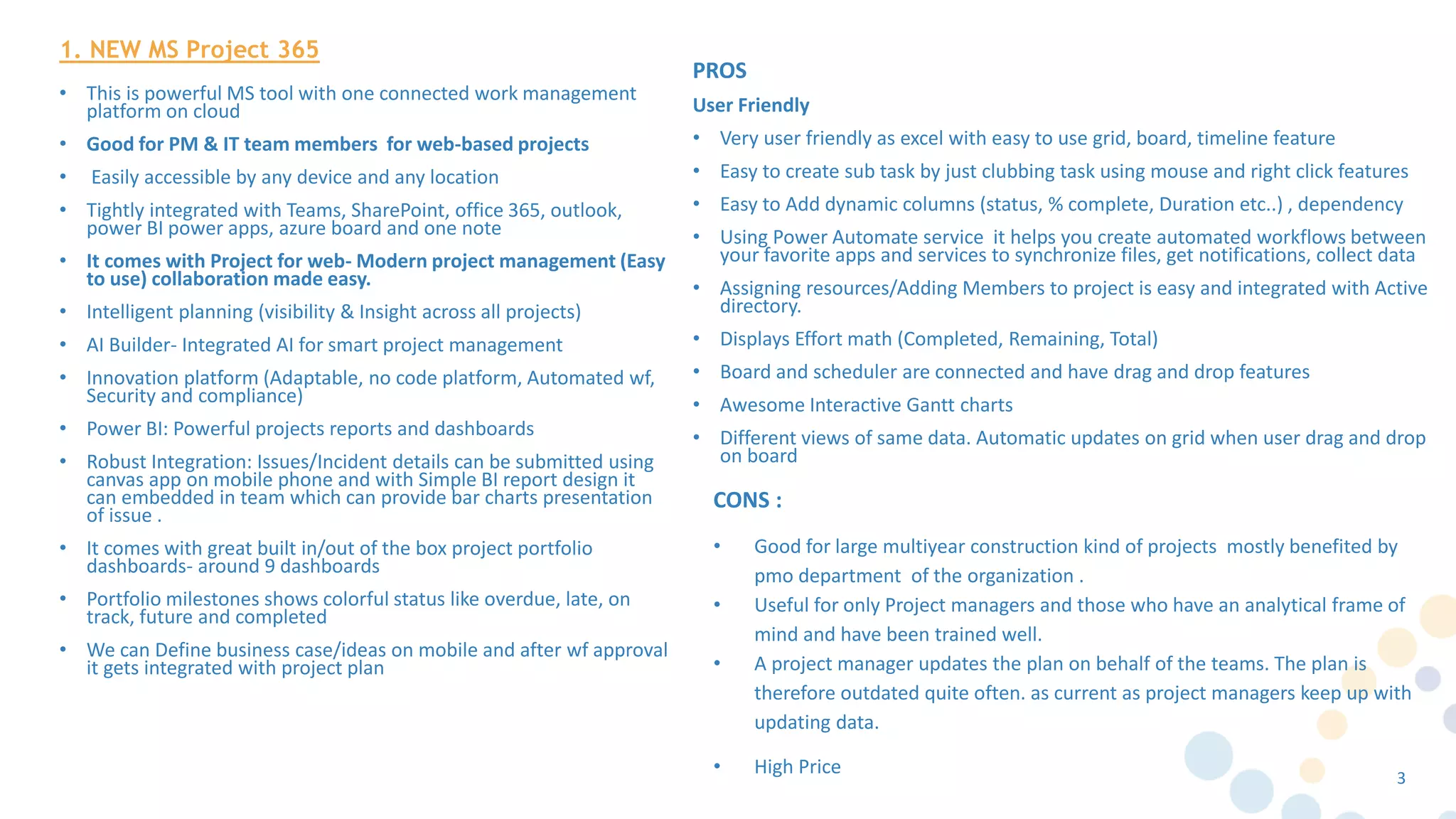 Slide Deck -Project Management Tools Evaluation/Comparison | PPTX