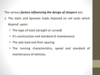 ANALYSIS AND DESIGN OF PRESTRESSED SLEEPERS | PPTX