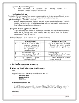 PC Software - Computer Application - Office Automation Tools | DOC