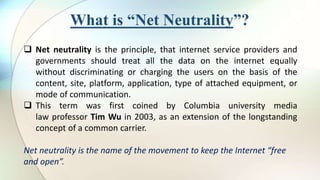 Principle Of Net Neutrality