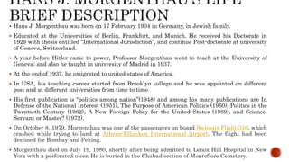 Presentation on Book "Politics Among Nations" by Hans J. Morgenthau | PPTX