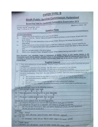 SPSC CCE 2013 Pcs screening test | DOCX