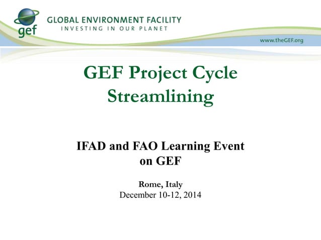 GEF Project Cycle Streamlining | PPT