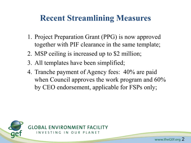 GEF Project Cycle Streamlining | PPT