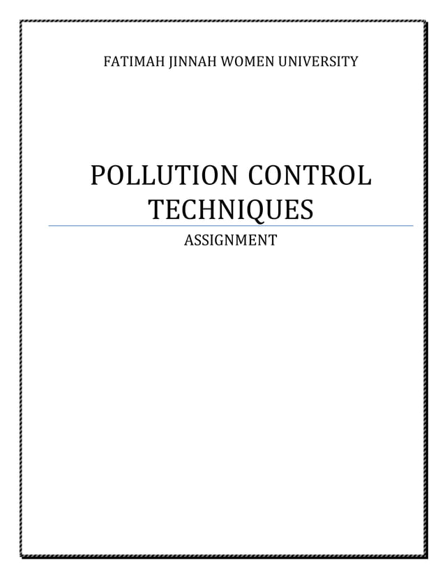 Pollution Control Techniques | PDF