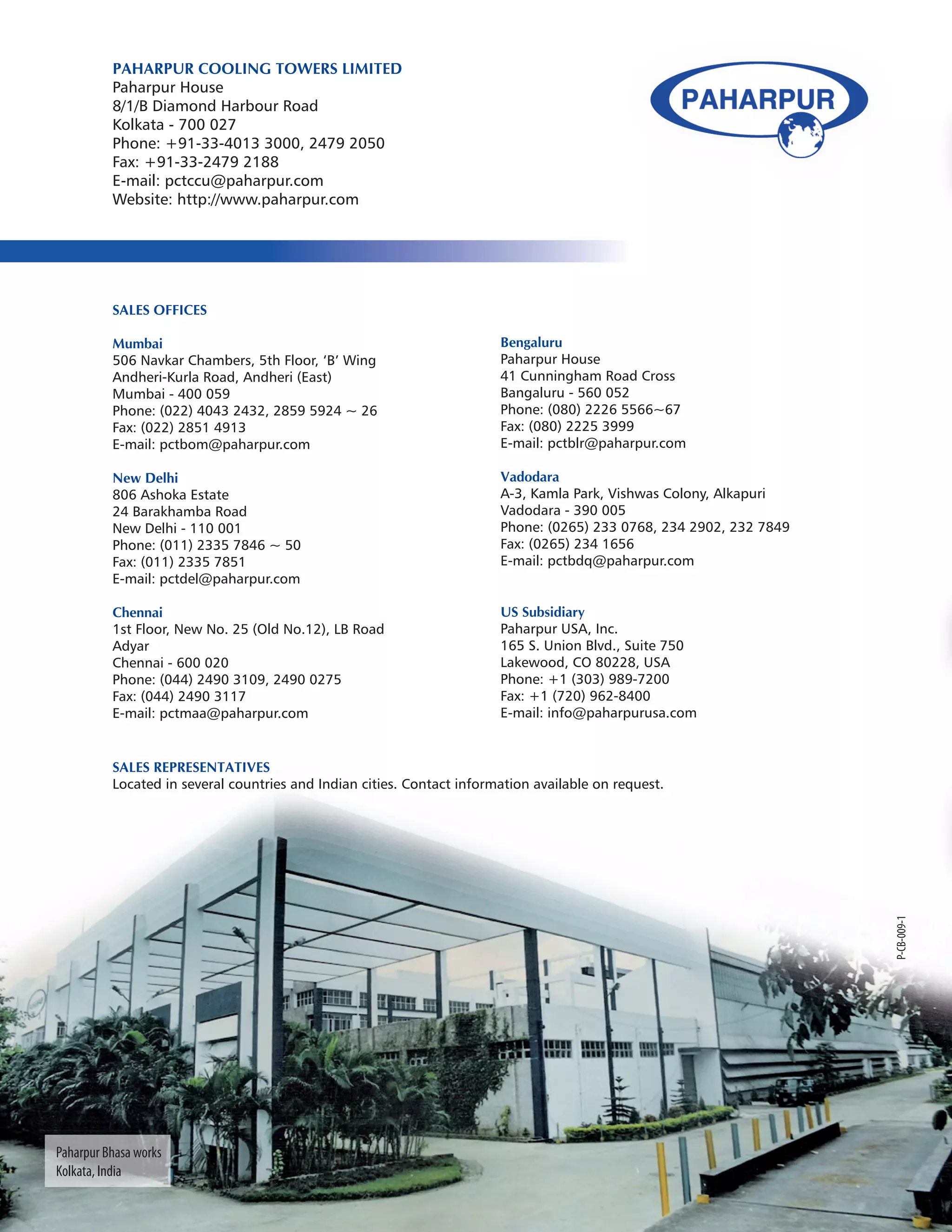 Paharpur Cooling Towers Ltd corporate brochure 2018 | PDF