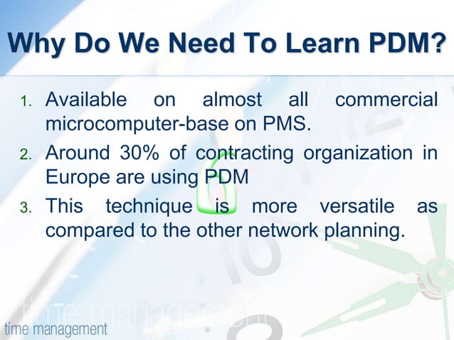 PDM - Precedence Diagram Method | PPTX