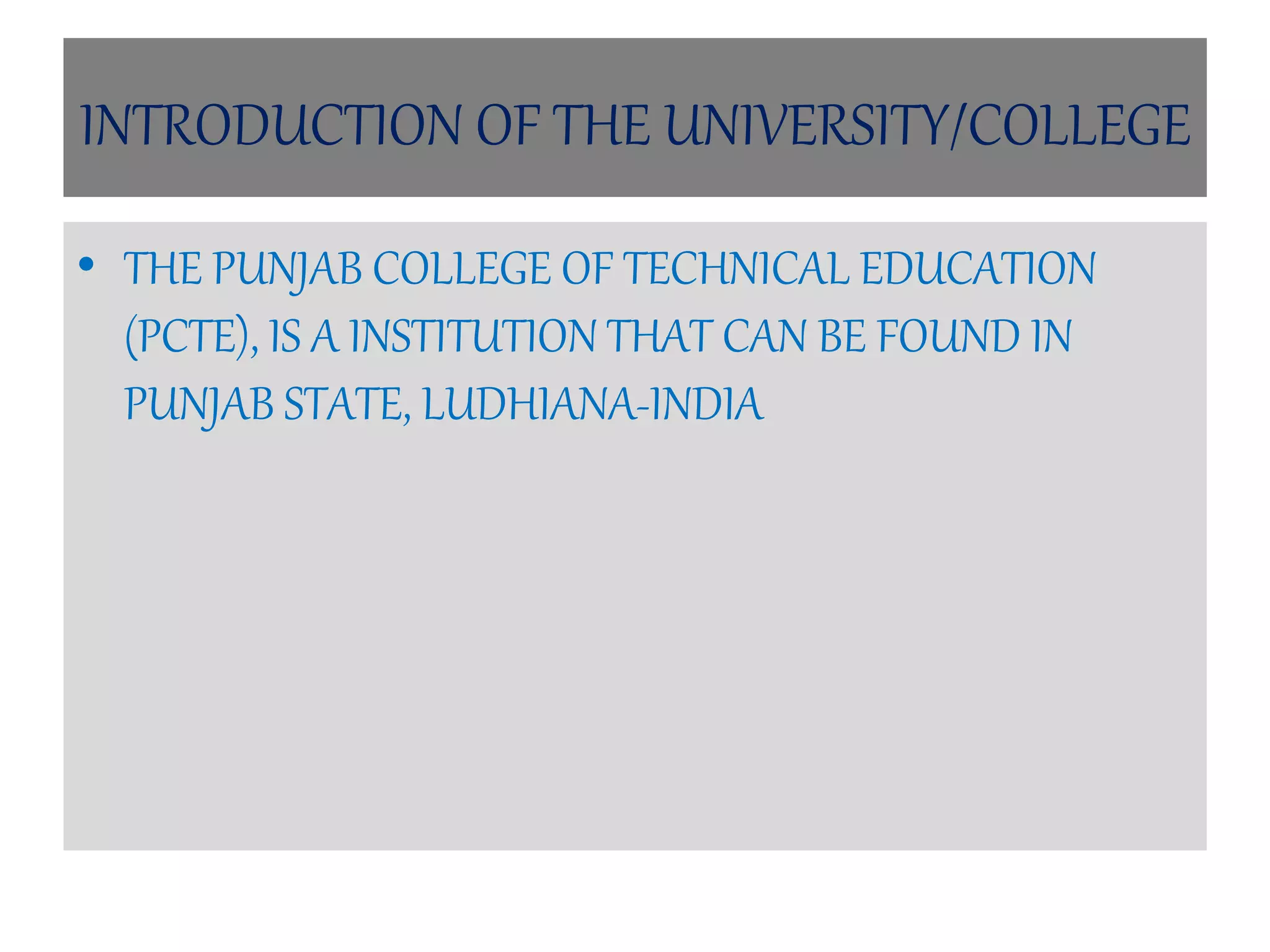 PCTE GROUP OF INSTITUTES | PPTX