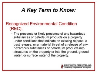 Phase I Environmental Site Assessment Training Seminar | PPT