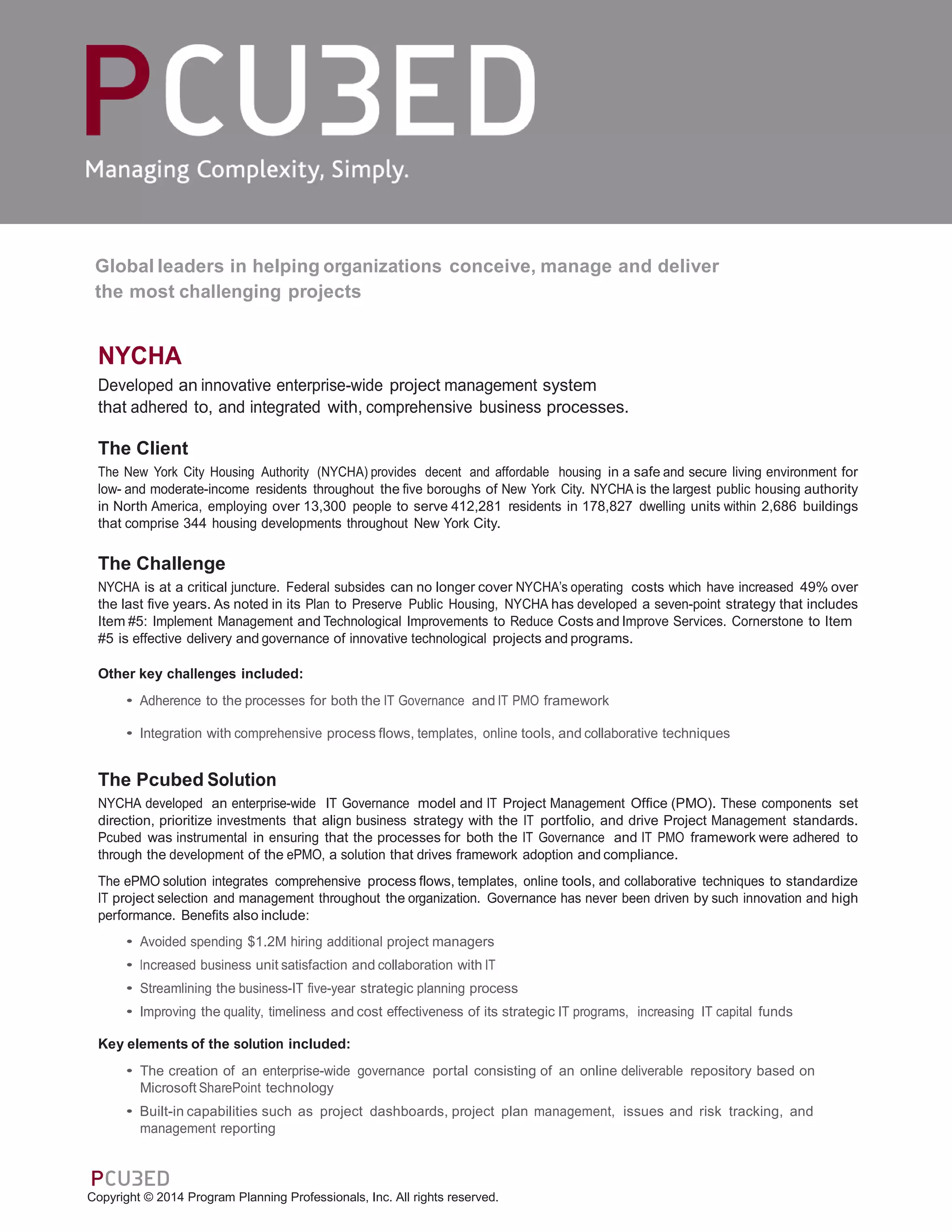 Pcubed : Industries : Case Study : New York City Housing Authority ...
