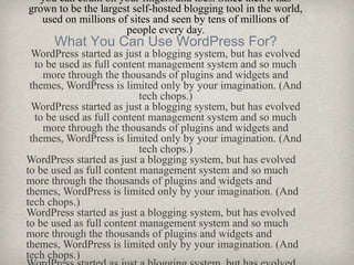 Introduction to Wordpress (Research Based) | PPT