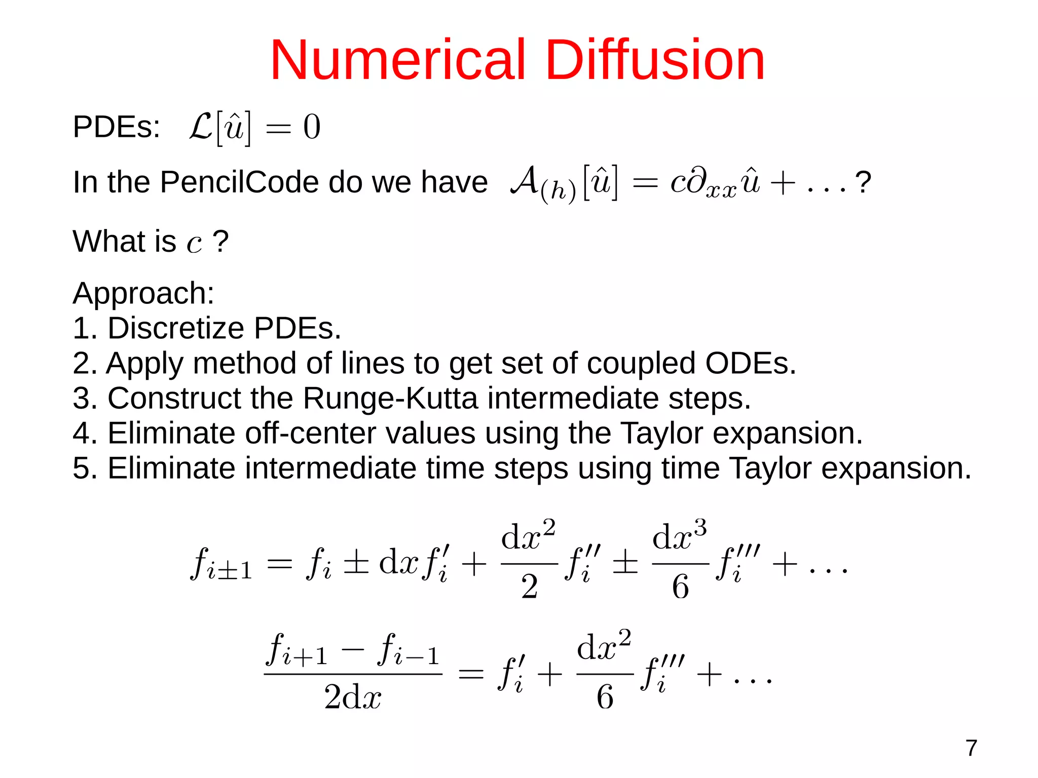 Numerical Viscosity And Diffusion In Finite Difference Eulerian Codes Ppt