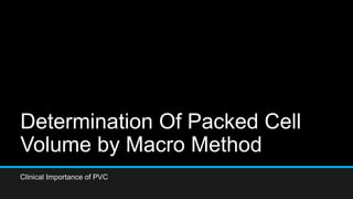Packed cell volume physiology | PPTX