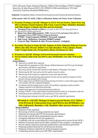 Precast QA/QC Manager | PDF