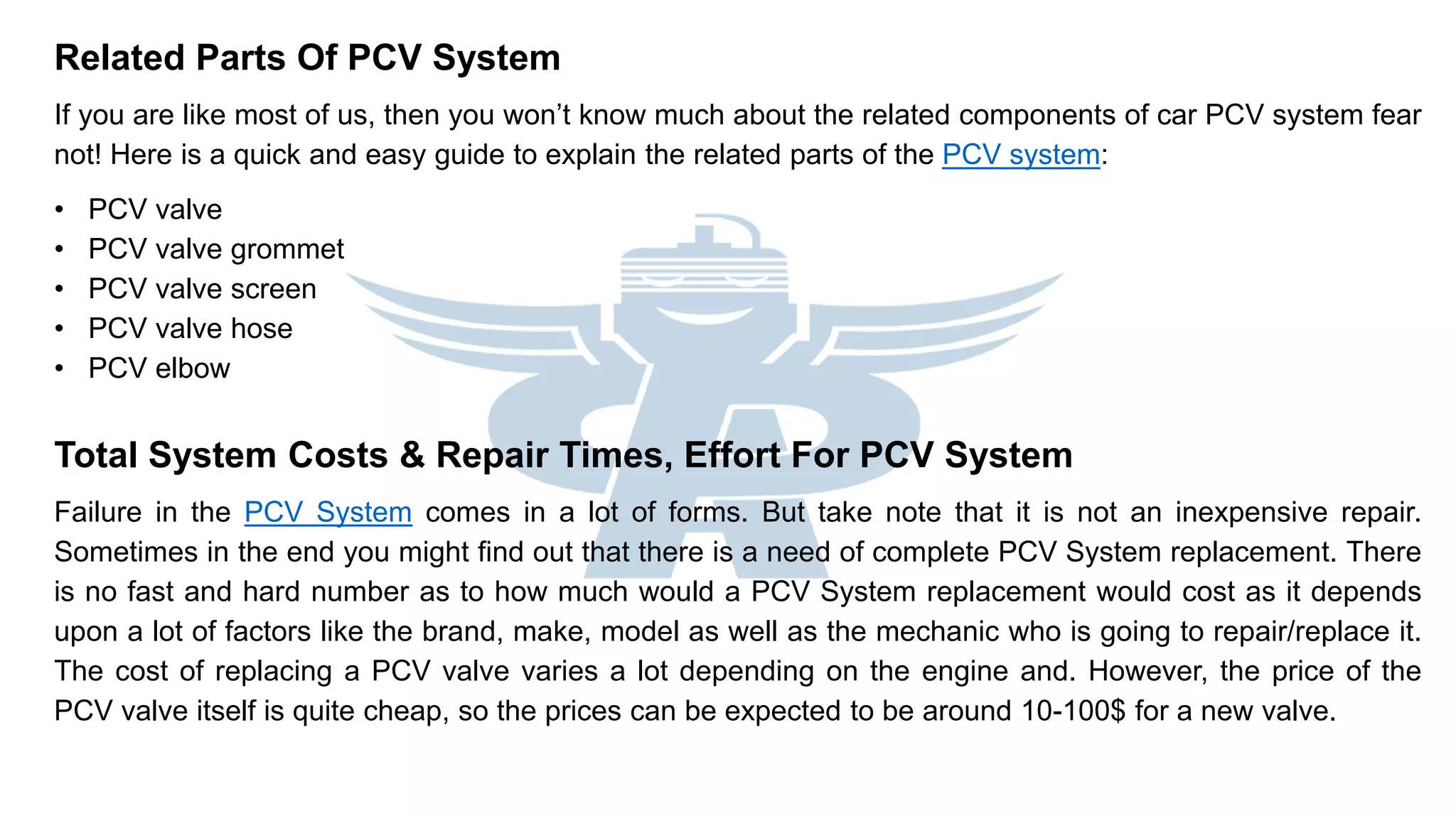 Car Filter PCV System | PPTX