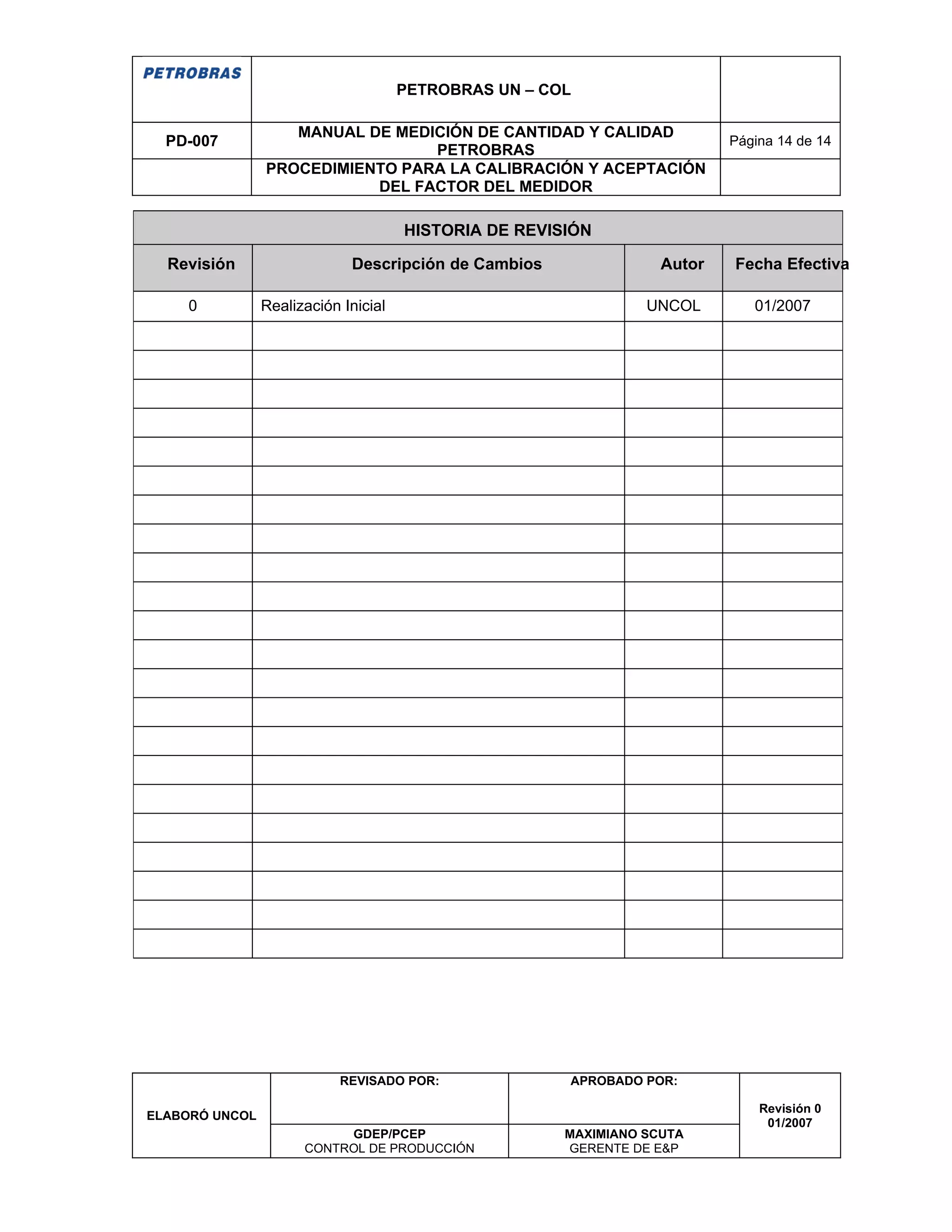 Pd 007 procedimiento para la calibracion y aceptacion del factor de ...