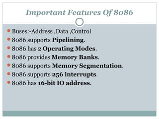 8086 microprocessor introduction | PPT | Operating Systems | Computer ...