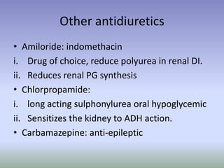 ANTIDIURETICS - a pd presentation | PPTX | Endocrine and Metabolic Diseases | Diseases and ...