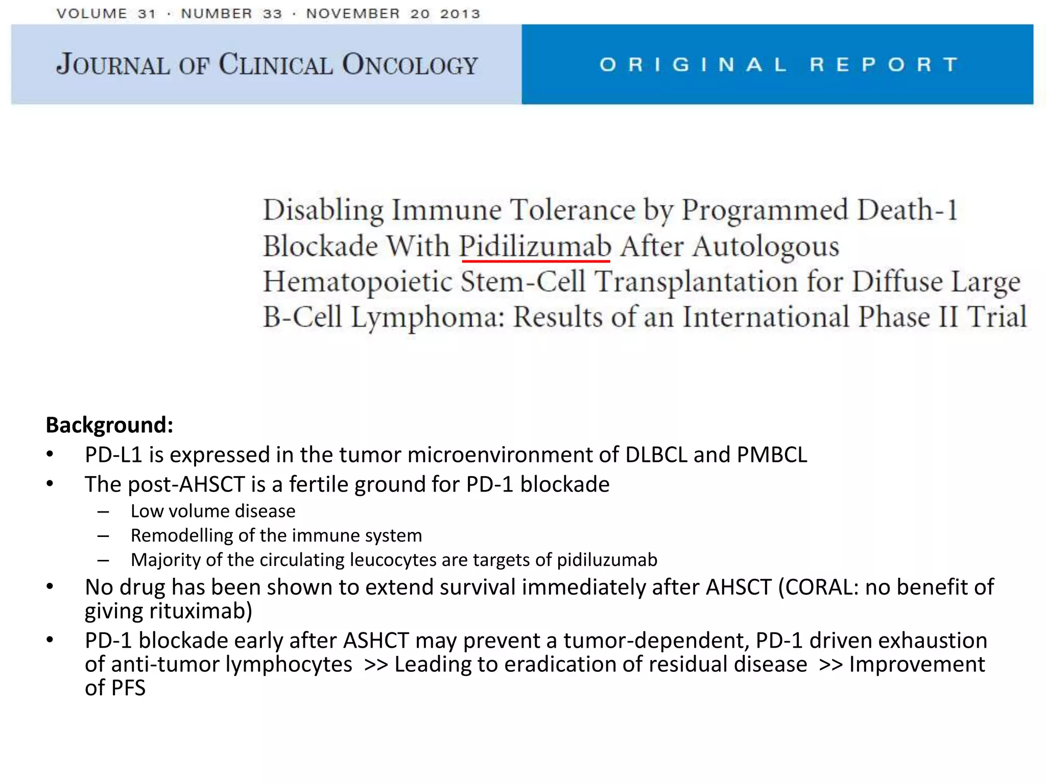 Pd 1 inhibitors (review and role in lymphoma) | PPTX
