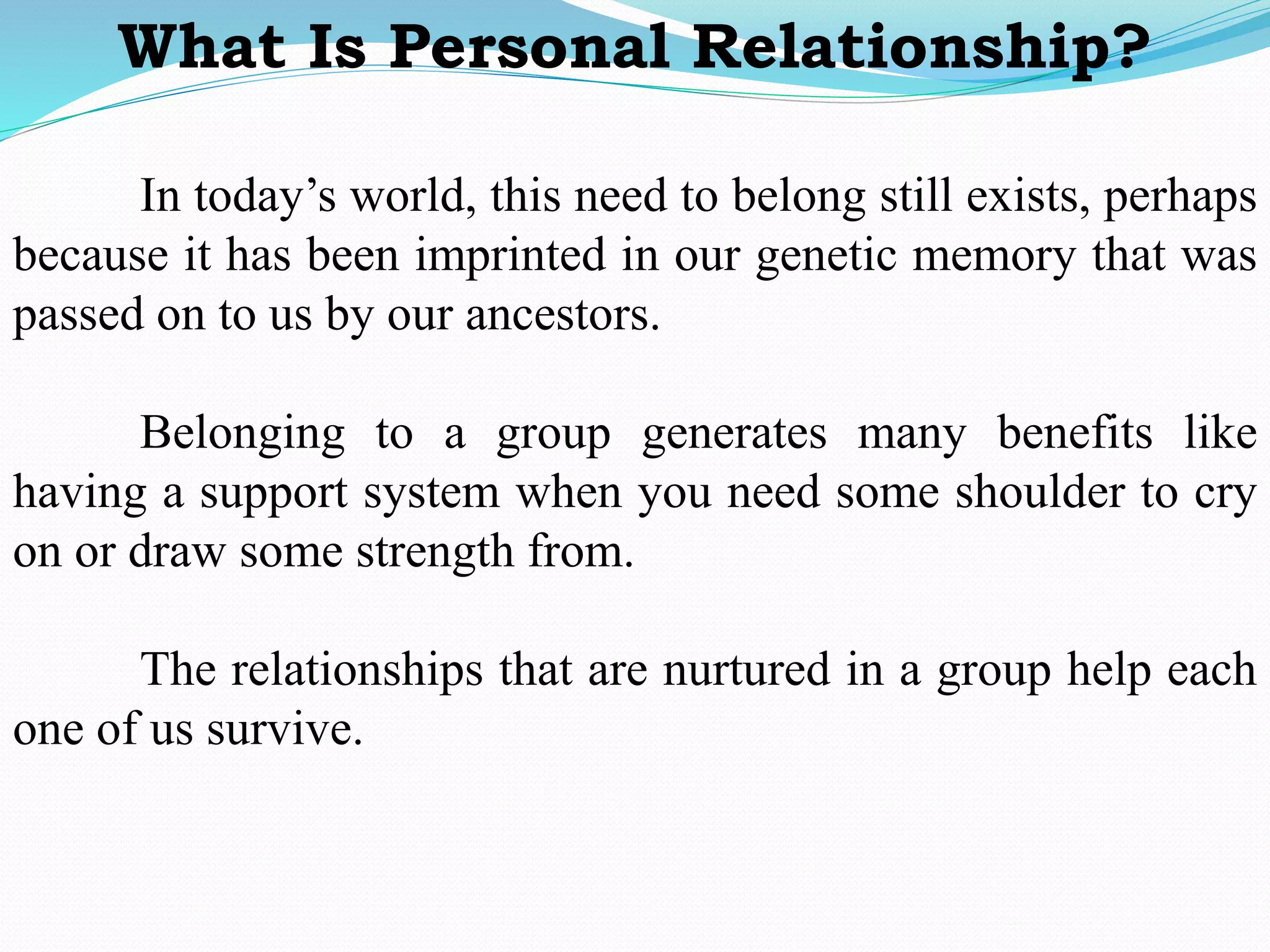 Personal Relationship | PPTX