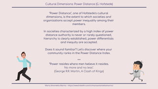 Cultural Differences. Hofstede's Cultural Dimensions: Power Distance | PDF